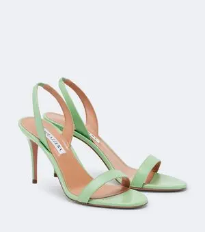 AQUAZZURA So Nude Leather Slingback Sandals - Green