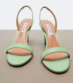 AQUAZZURA So Nude Leather Slingback Sandals
