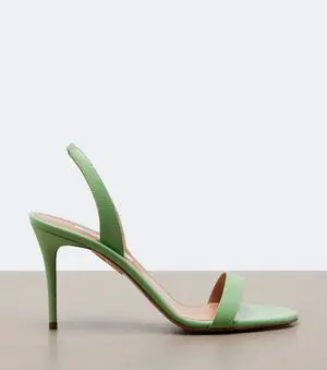 AQUAZZURA So Nude Leather Slingback Sandals
