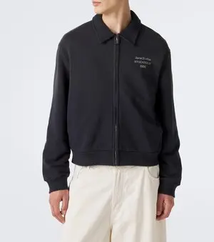 Acne Studios Logo Cotton-blend Zip-up Sweatshirt