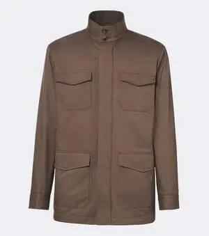 Canali Technical Field Jacket - Brown