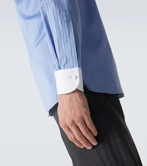 TOM FORD Striped Cotton Satin Shirt