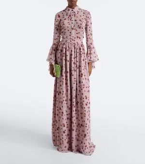 MARKARIAN Morgaine Floral Chiffon Maxi Skirt