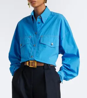 Versace Cropped Cotton Poplin Shirt