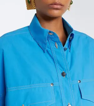 Versace Cropped Cotton Poplin Shirt