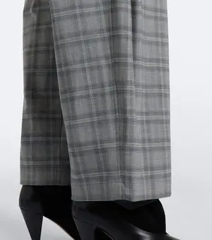 Isabel Marant Étoile Mayera Checked Wool-blend Wide-leg Pants