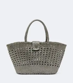 Rixo X Dragon Diffusion Lucine Leather Tote Bag - Silver