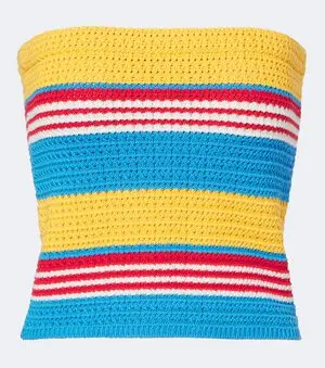 Posse Tammy Striped Cotton Strapless Top - Multicoloured