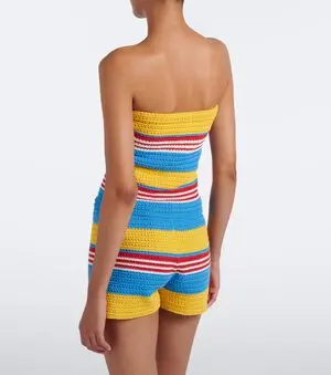 Posse Tammy Striped Cotton Strapless Top