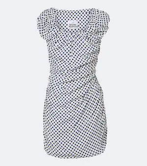 VIVIENNE WESTWOOD Ginnie Amber Draped Polka-dot Minidress - Blue