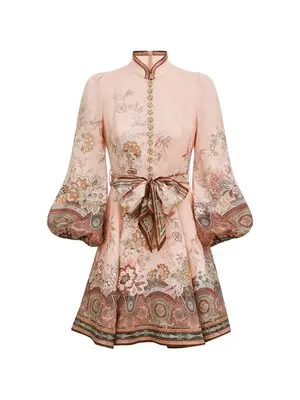 Zimmermann Alchemy Linen Mini Dress - Pink