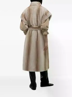 DUCIE Harper Suede-panel Coat - Neutrals