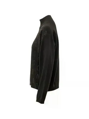 Fabiana Filippi Platinum Bead-embellished High-neck Sweater - Brown