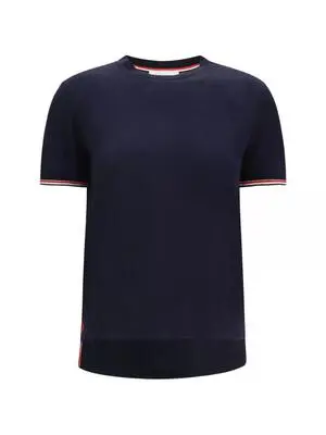 Thom Browne Rwb-tipping Rib-cuff T-shirt - Blue