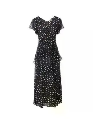 Rixo Evie Bohemia Polka Dot Silk Maxi Dress - Blue