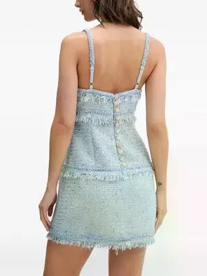 Bardot Elina Sequin-embellished Frayed-trim Mini Dress