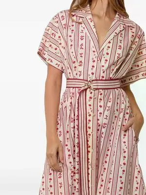 PALM. NOOSA Floral-print Belted Dress - Neutrals
