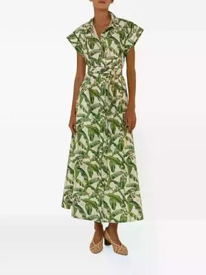 PALM. NOOSA Siren Palm-leaf Midi Dress - Neutrals