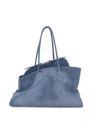 Attico Logo-print Denim-effect Tote Bag - Blue
