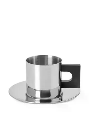 LOUISE ROE S.r Geometric-handle Cup And Saucer - Silver