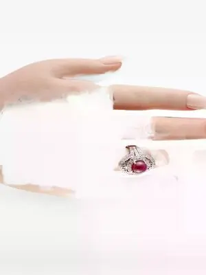 LB EXCLUSIVE Ruby And Diamond Ring - Silver