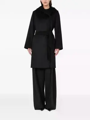 Max Mara Belted Hooded Coat - Black