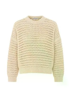 Brunello Cucinelli Sequin-embellished Open-knit Sweater - Neutrals