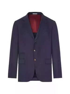 Brunello Cucinelli Single-breasted Wool Blazer - Blue
