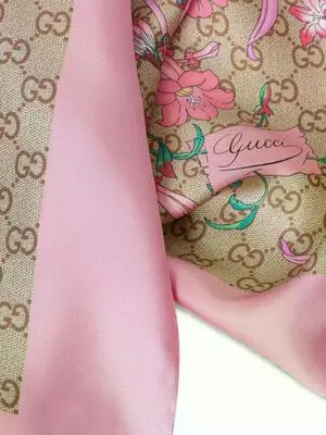 Gucci Flora-print Gg Scarf