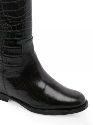 VIA ROMA 15 Croc-effect Vlogo Boots