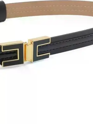 Elisabetta Franchi Logo Plaque Leather Belt