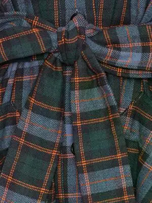 Henrik Vibskov Plaid Check Midi Dress With Self-tie Belt - Blue