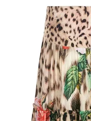 Roberto Cavalli Leopard-print Tiered Maxi Skirt