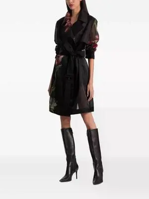 Alice + Olivia Silvia Belted Trench Coat - Black