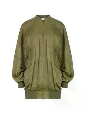 Nina Ricci Winkler Wrinkled-finish Oversized Bomber Jacket - Green
