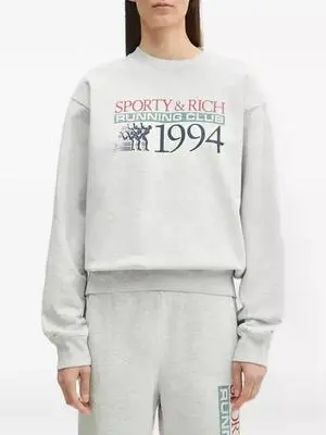 SPORTY & RICH Finish Line Logo-print Sweatshirt