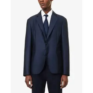 Emporio Armani Tropical Single-breasted Wool And Silk-blend Blazer