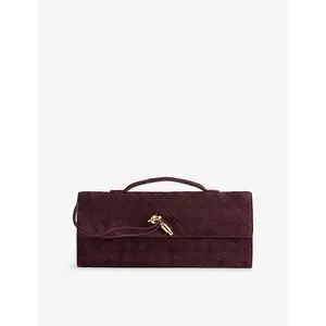 Bottega Veneta Andiamo Suede Clutch Bag - Deep Mahogany