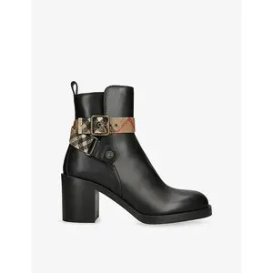 Burberry Huntley 70 Leather Heeled Ankle Boots - Black