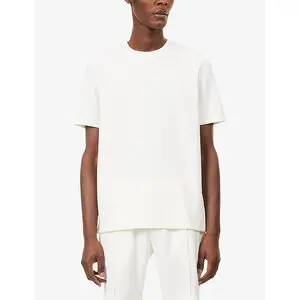 ARNE Pleated Crew-neck Woven T-shirt - Ecru