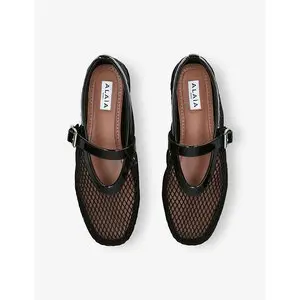 Alaïa Fishnet Mesh-leather Espadrilles