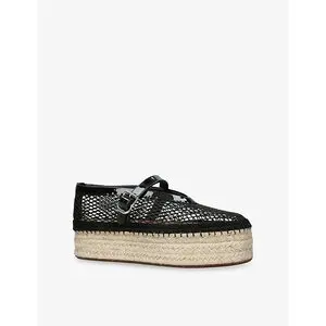 Alaïa Fishnet Mesh-leather Espadrilles