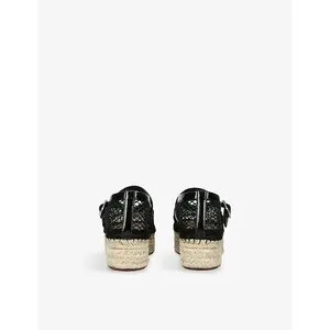 Alaïa Fishnet Mesh-leather Espadrilles