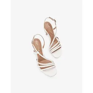 Carvela Paparazza Strappy Faux-leather Stiletto Heels - White