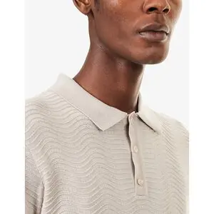 ARNE Arles Wave Textured Woven Polo Shirt