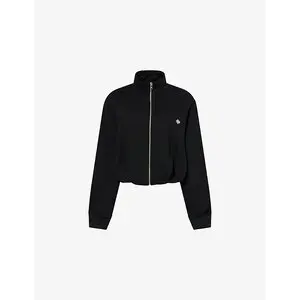 THE COUTURE CLUB Funnel Neck Balloon Hem Cotton Jacket - Black