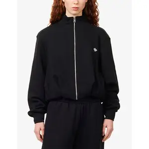 THE COUTURE CLUB Funnel Neck Balloon Hem Cotton Jacket - Black