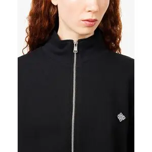 THE COUTURE CLUB Funnel Neck Balloon Hem Cotton Jacket - Black