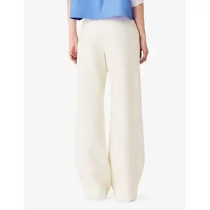 Maje High-rise Straight-leg Tweed Cotton-blend Trousers