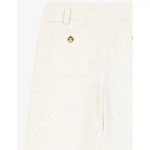 Maje High-rise Straight-leg Tweed Cotton-blend Trousers